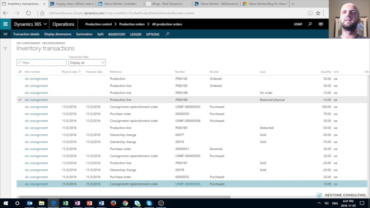 Consignment Inventory Process in Microsoft Dynamics 365 for Operations - Nextone Consulting